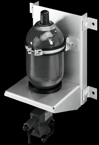hydraulic accumulator wall mounting bracket with rubber support ring