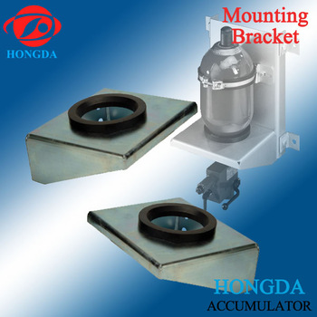 hydraulic accumulator wall mounting bracket with rubber support ring